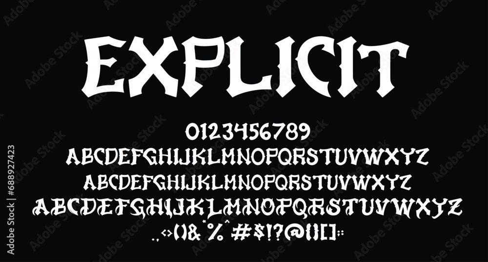 Explicit Blackletter display font Best Alphabet Alphabet Brush Script ...