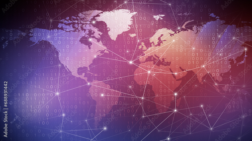 Cyber lines and dots in binary exploring global network algorithm, technology news, and cyber ...