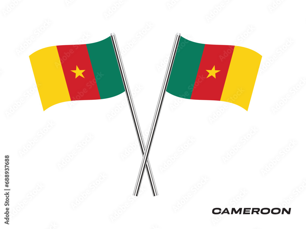 Vecteur Stock Flag of Cameroon, Cameroon cross flag design. Cameroon ...