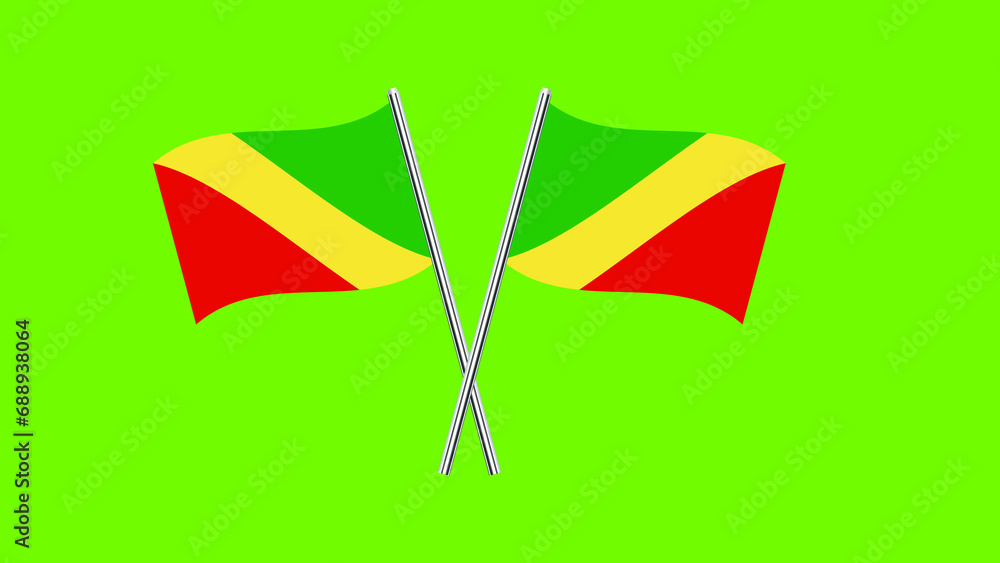 Flag of Congo-Brazzaville, Congo-Brazzaville cross flag design. Congo ...