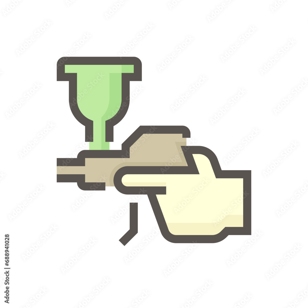 Spray paint, airbrush gun vector icon. Sprayer kit tool for painter ...