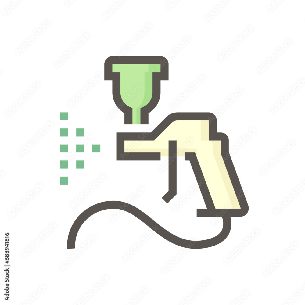 Spray paint, airbrush gun vector icon. Sprayer kit tool for painter ...