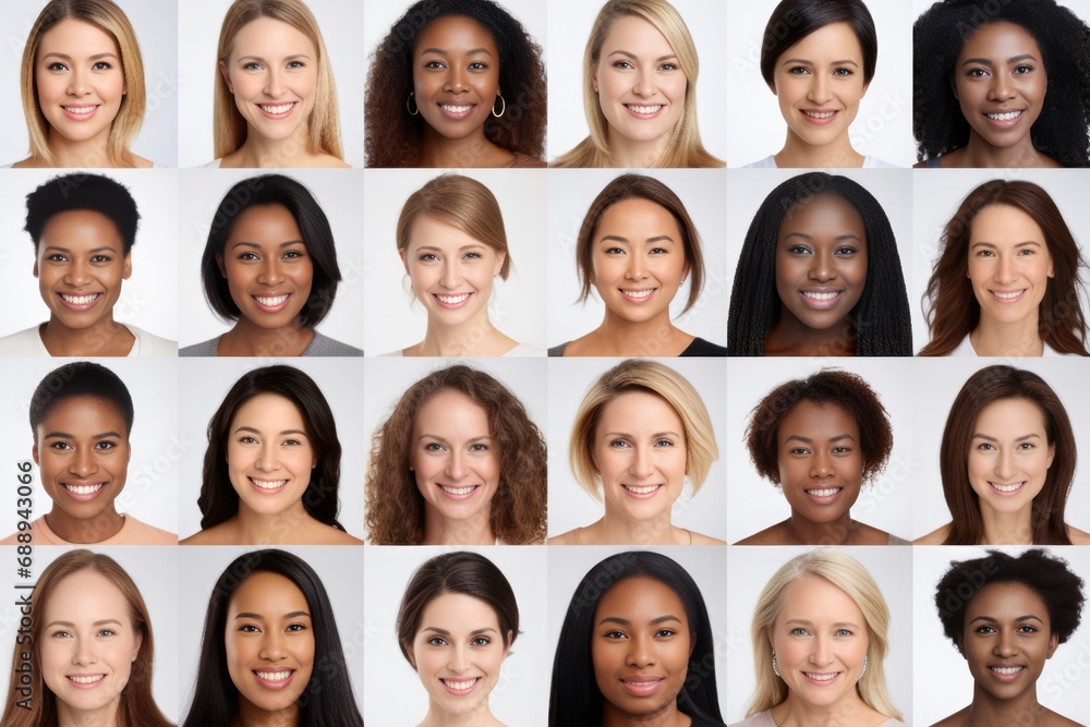 composite portrait of different women headshots, including all ethnic ...