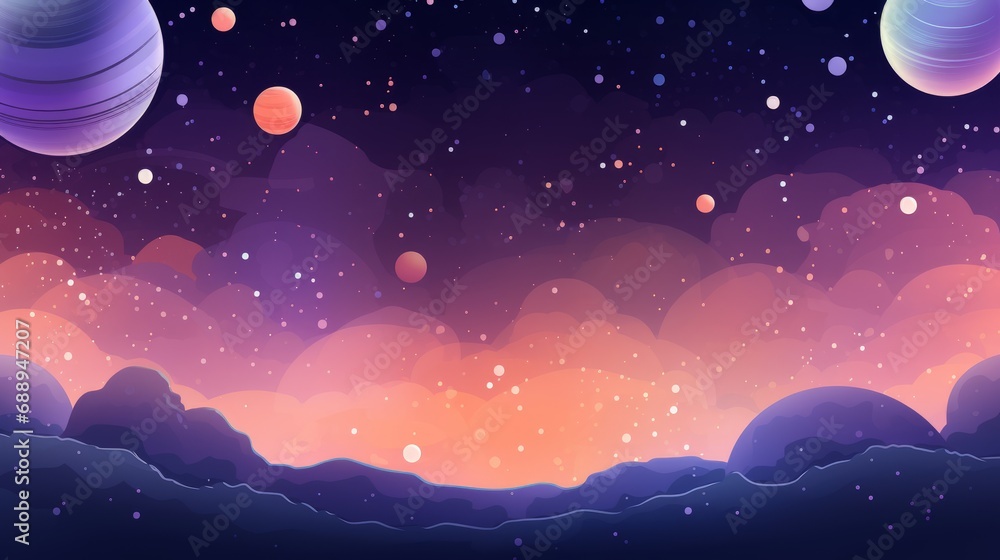 starry vector space background - cute flat style template with stars in ...