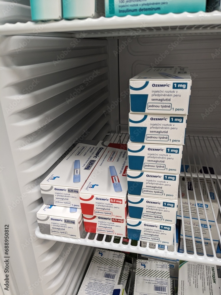 Prague,Czech republic- June 22 2024: Ozempic box. Czech version of ...