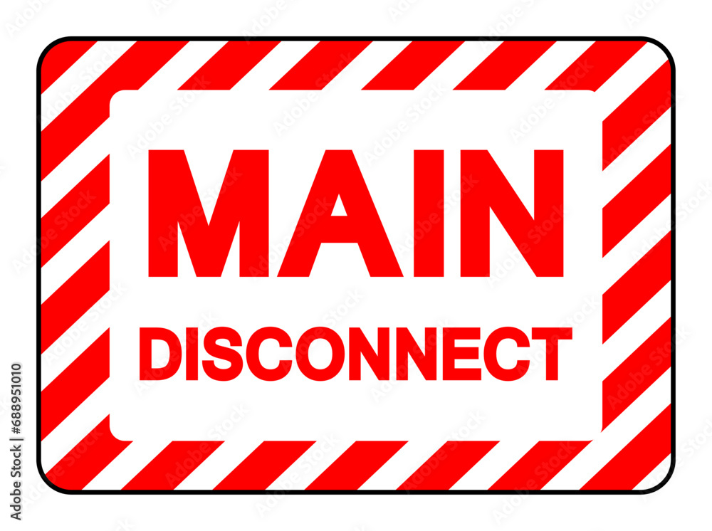 Main Disconnect Symbol Sign, Vector Illustration, Isolate On White ...