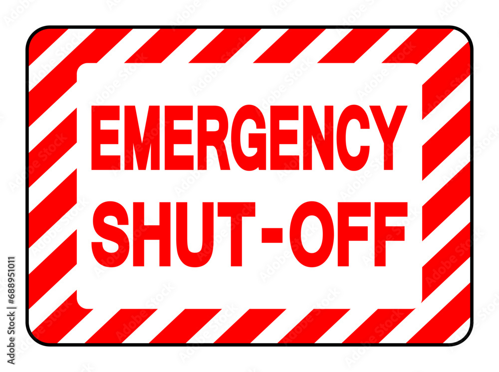 Emergency Shut Off Symbol Sign, Vector Illustration, Isolate On White ...