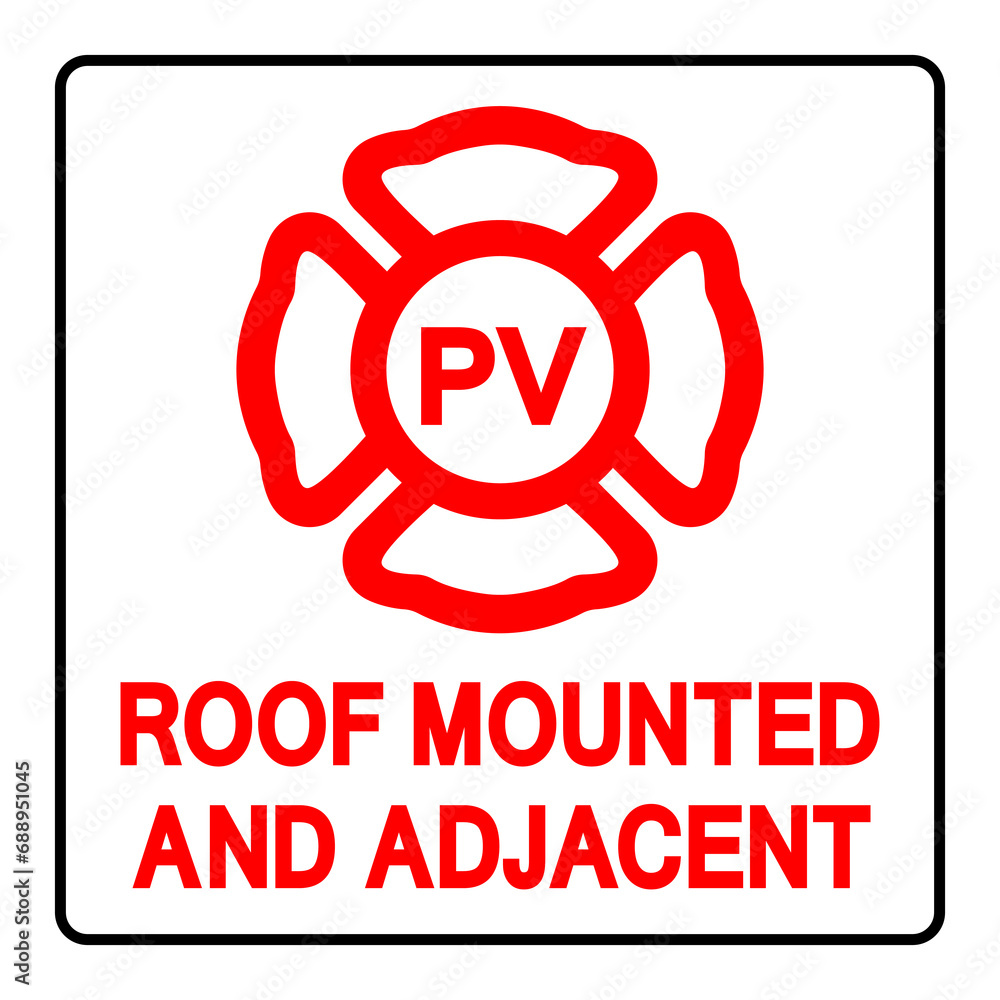 Roof Mounted and Adjacent Solar Panel Symbol Sign, Vector Illustration ...