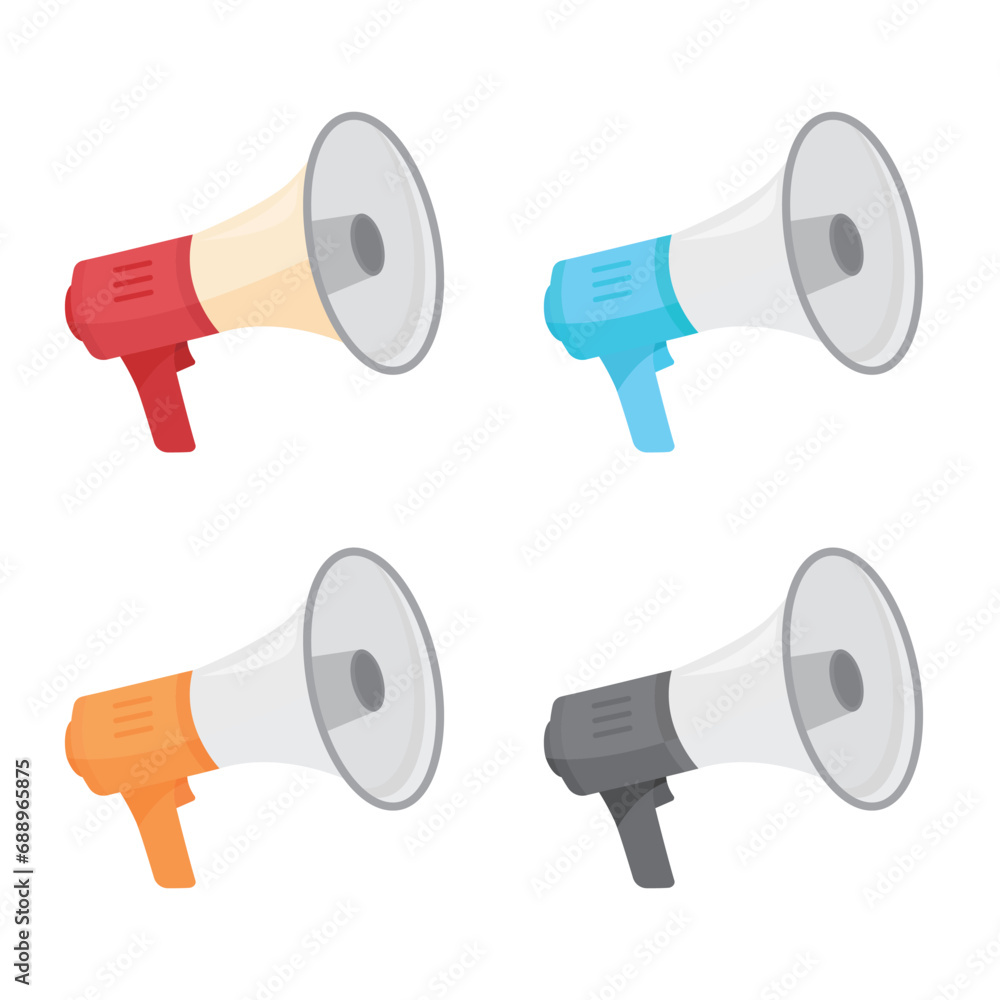 Colorful megaphone speaker vector illustration on white background ...