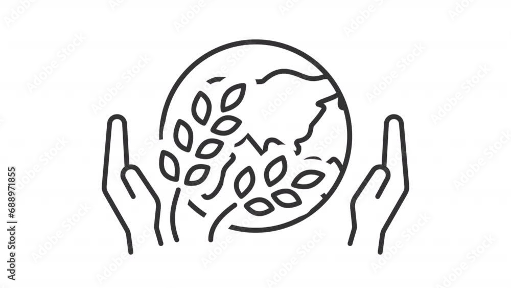 Food bank line animation. Hunger relief organization animated icon ...