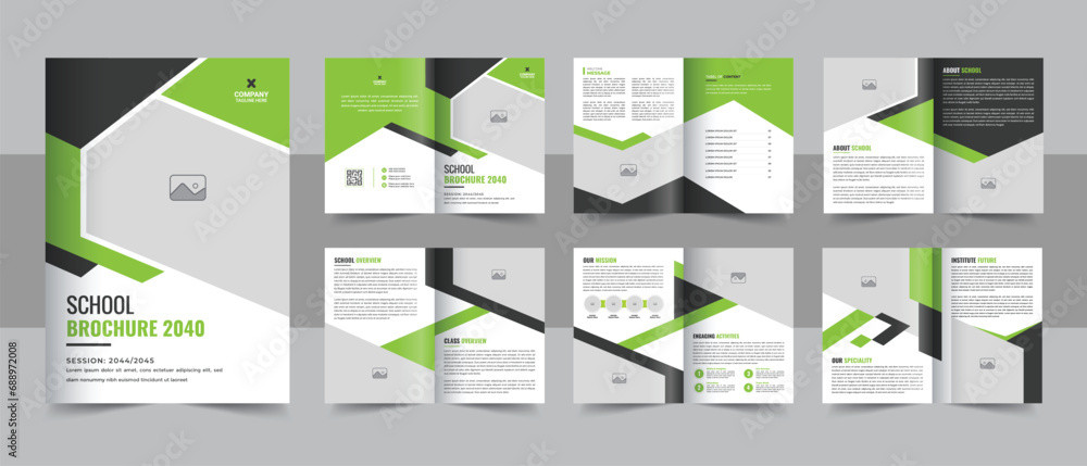 School admission brochure design, Elegant children care profile design ...