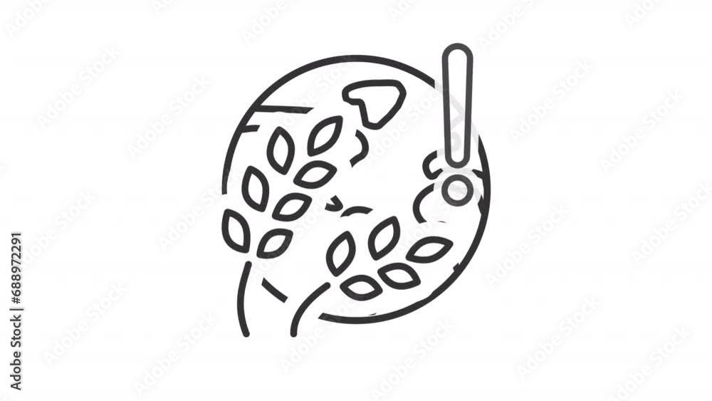 Farm crisis line animation. Wilted crop and planet animated icon. Food ...
