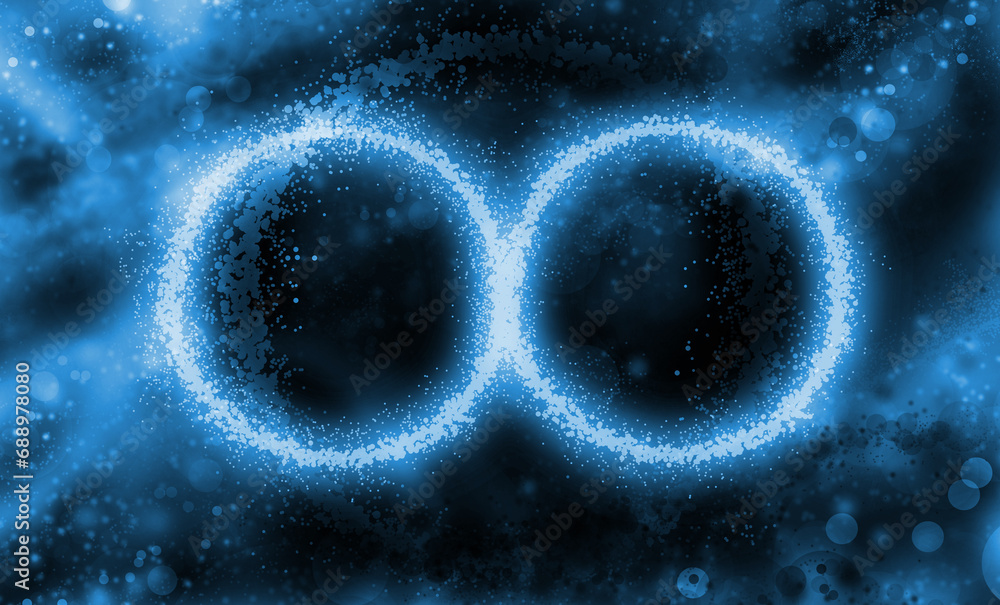 Infinity Zeichen mit leuchtenden Planeten, Nebeln und Sternen - Kosmos ...