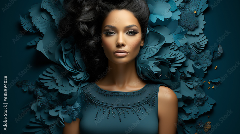 Modella. Ritratto. Colori. Ai generated. Stock Illustration | Adobe Stock