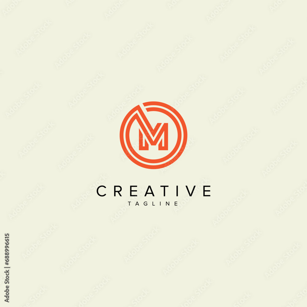 Alphabet M letter modern monogram style logo vector template. Stock ...