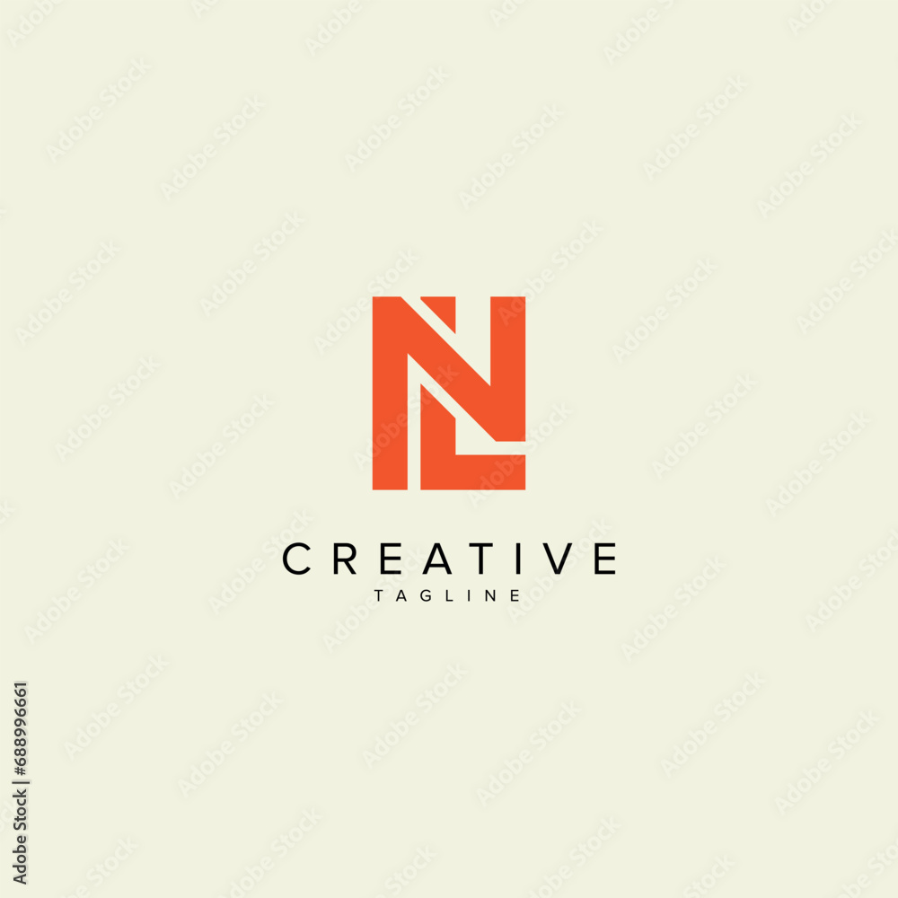 Alphabet NL LN letter modern monogram style logo vector template. Stock ...