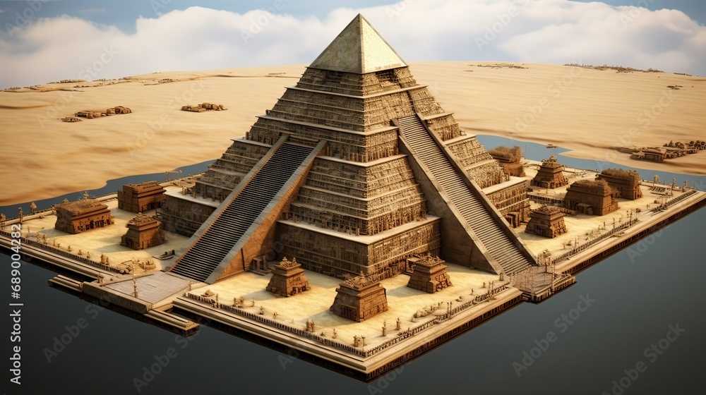 Pharaohs' divine connection and cultural legacy. Pyramid complex ...