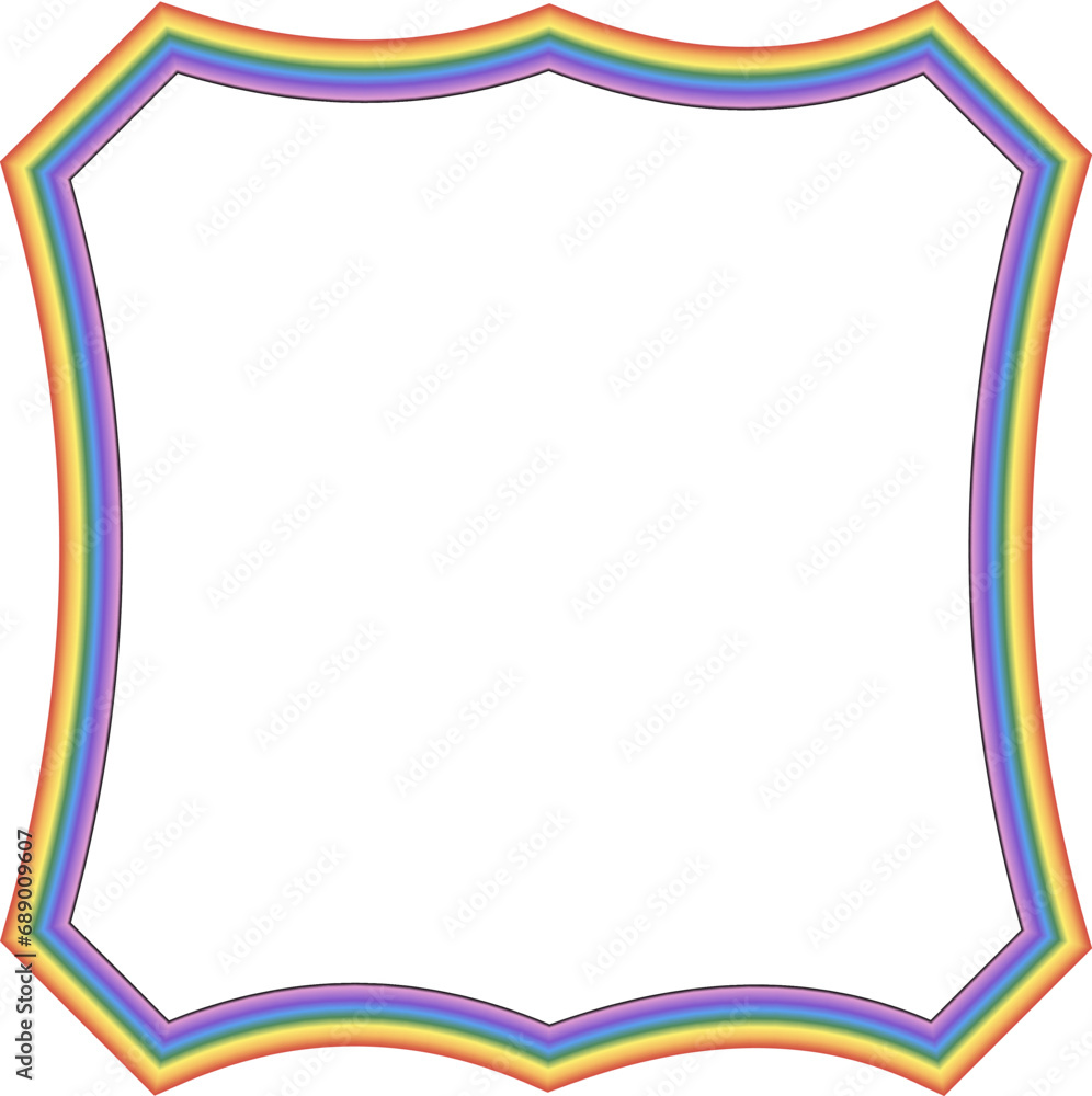 Rainbow frame Square shape vintage frames badges label frames banners ...