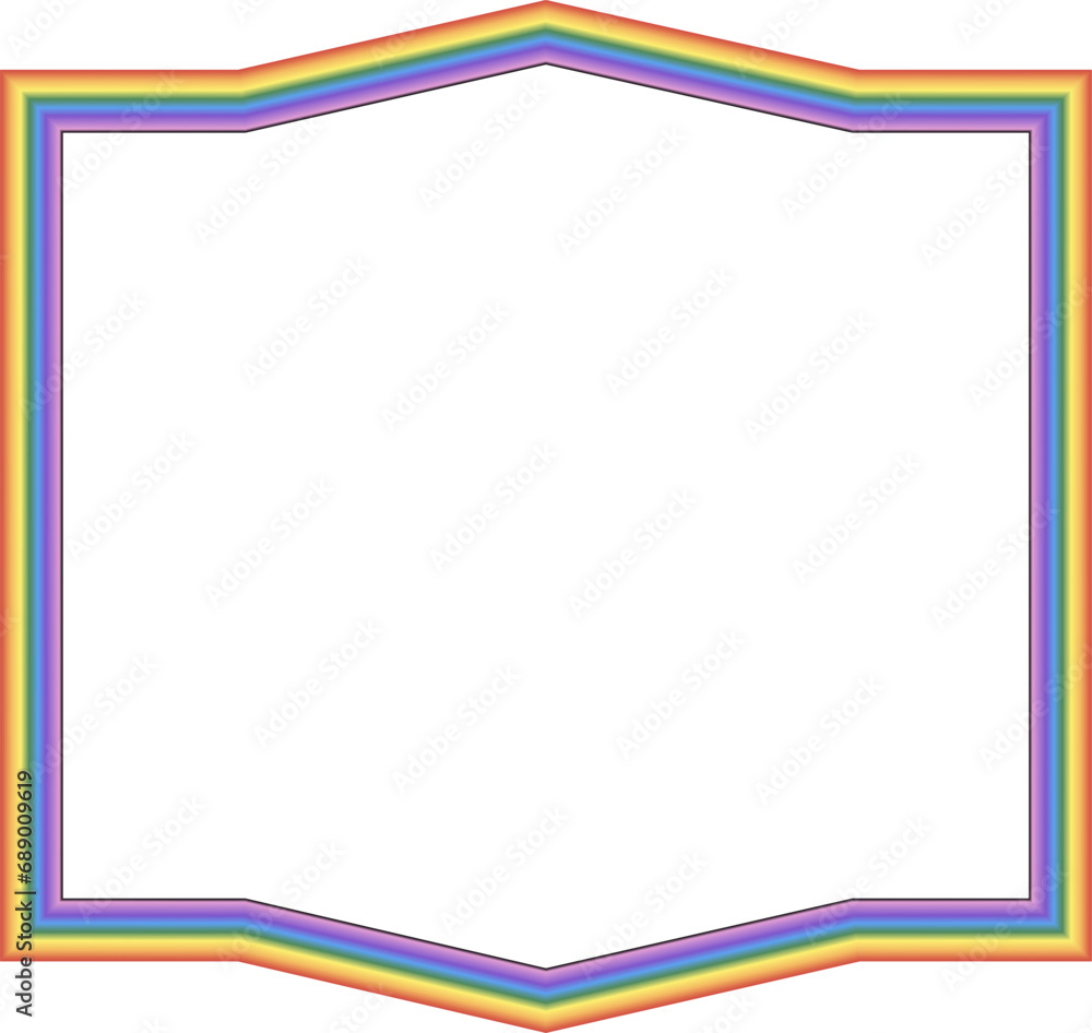 Rainbow frame Square shape vintage frames badges label frames banners ...