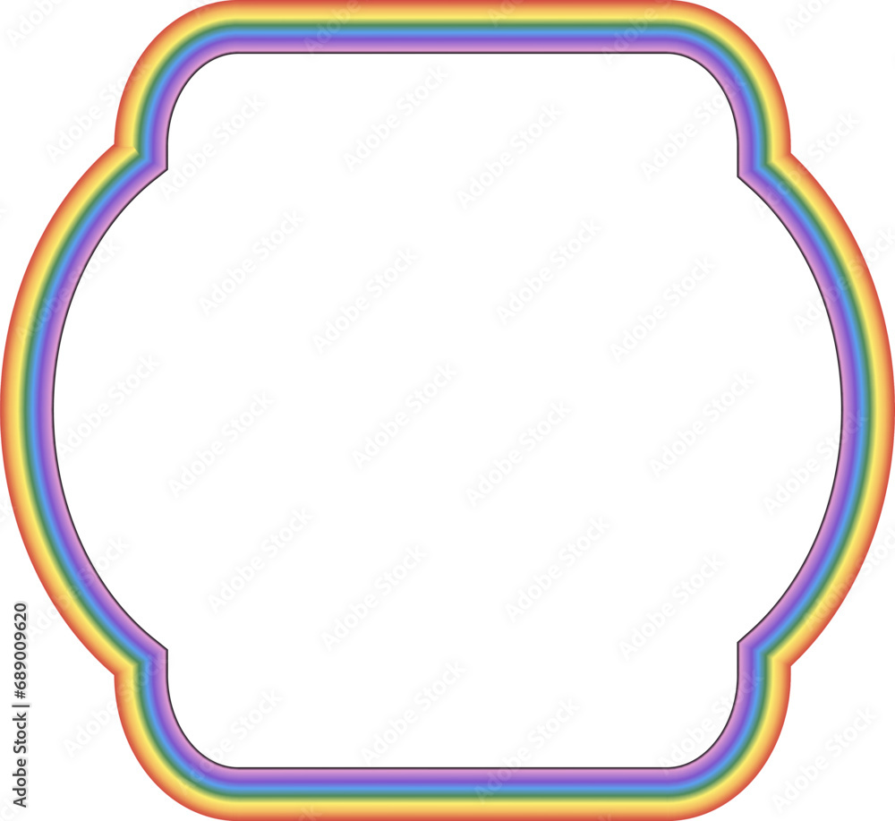 Rainbow frame Square shape vintage frames badges label frames banners ...