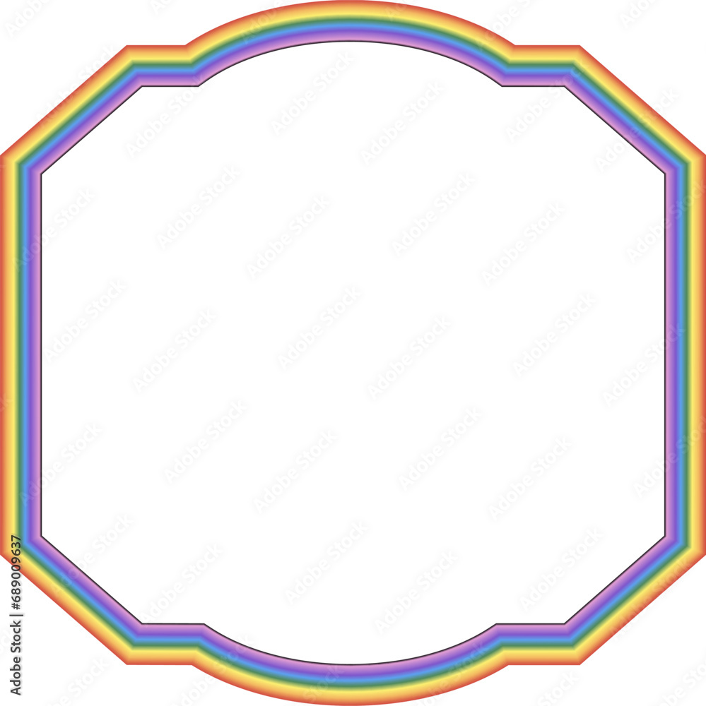 Rainbow frame Square shape vintage frames badges label frames banners ...