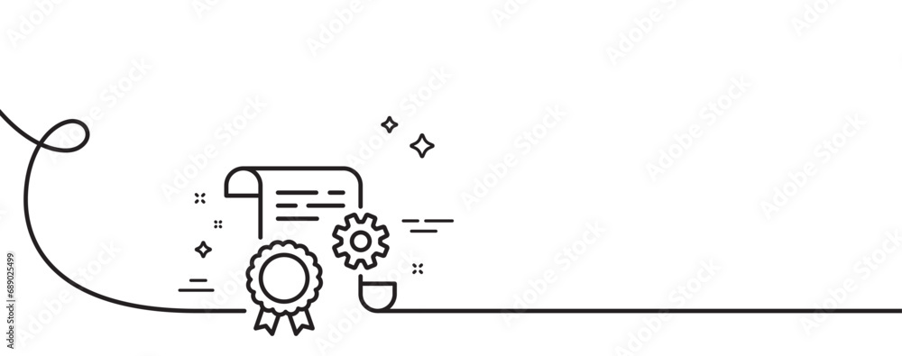 Stockvector Engineering doc line icon. Continuous one line with curl ...