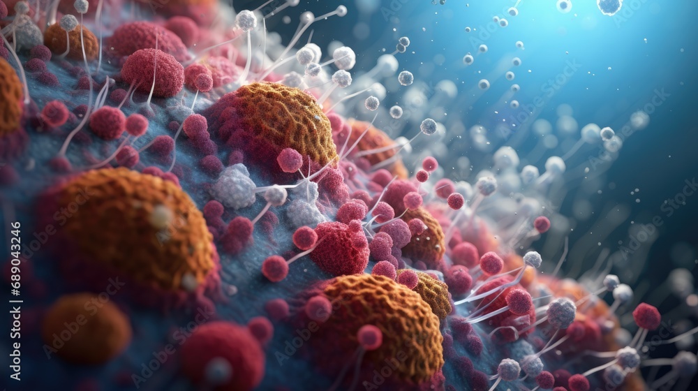 Cancer cell metastasis disease anatomy concept as growing malignant ...