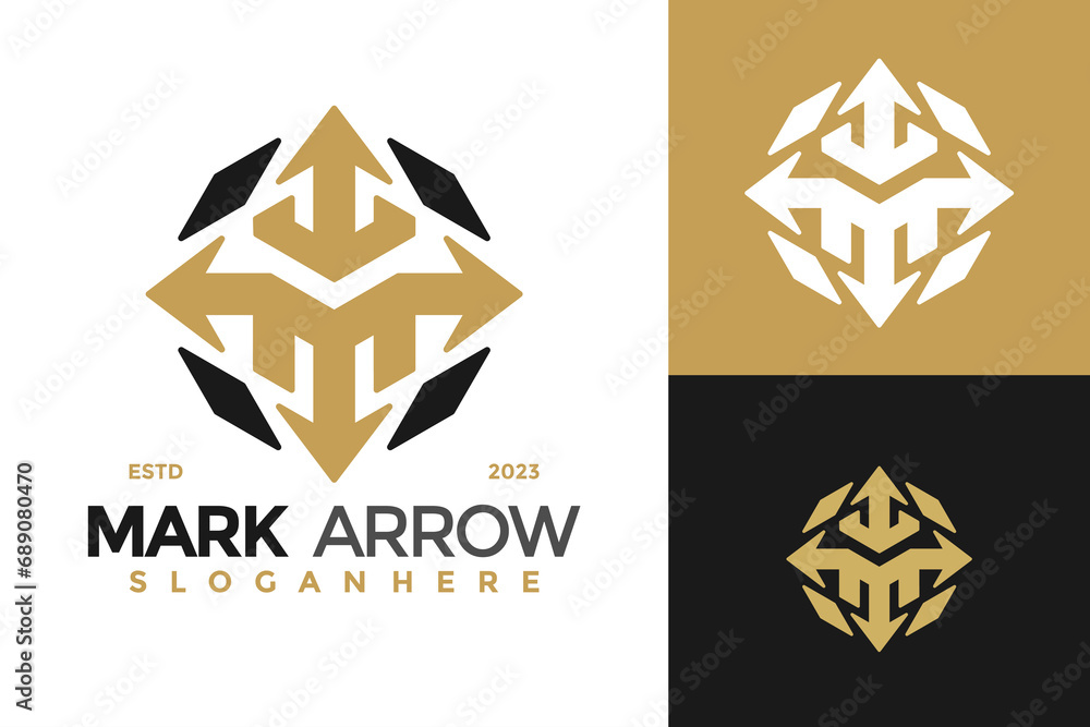 Letter M Arrow Logo design vector symbol icon illustration Stock Vector ...