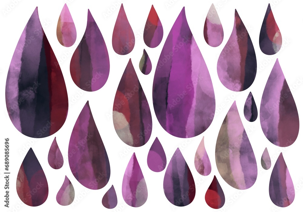 Set with water rain drops for kids and stickers and fabrics and hobbies ...