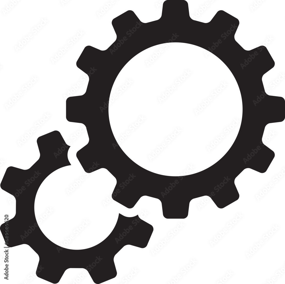 Setting icon vector with work cog gear element. Cogweel mechanism ...