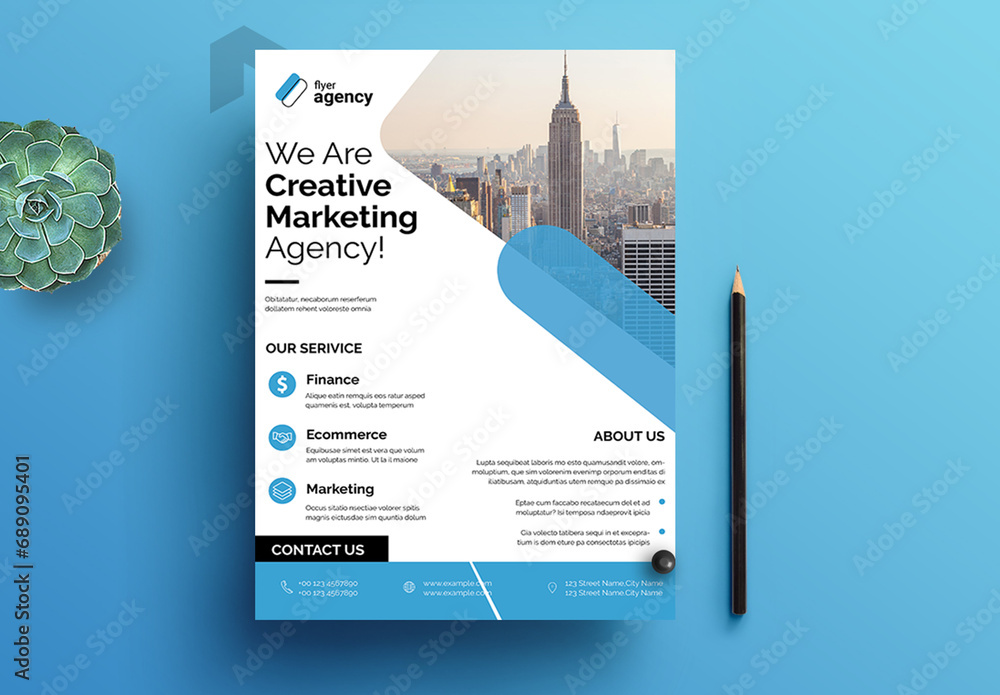 Creative Agency Flyer Layout Stock Template | Adobe Stock