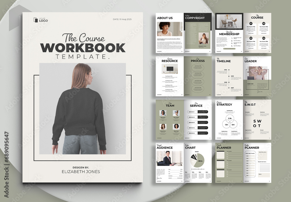 Course Workbook Template Stock Template | Adobe Stock