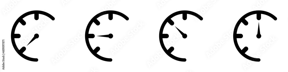 Speedometer scale vector set. Risk meter icons set. Business ...