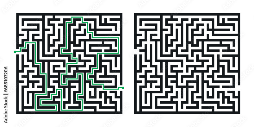 Photo & Art Print Square maze, a simple logic game with labyrinths, sdmin_d