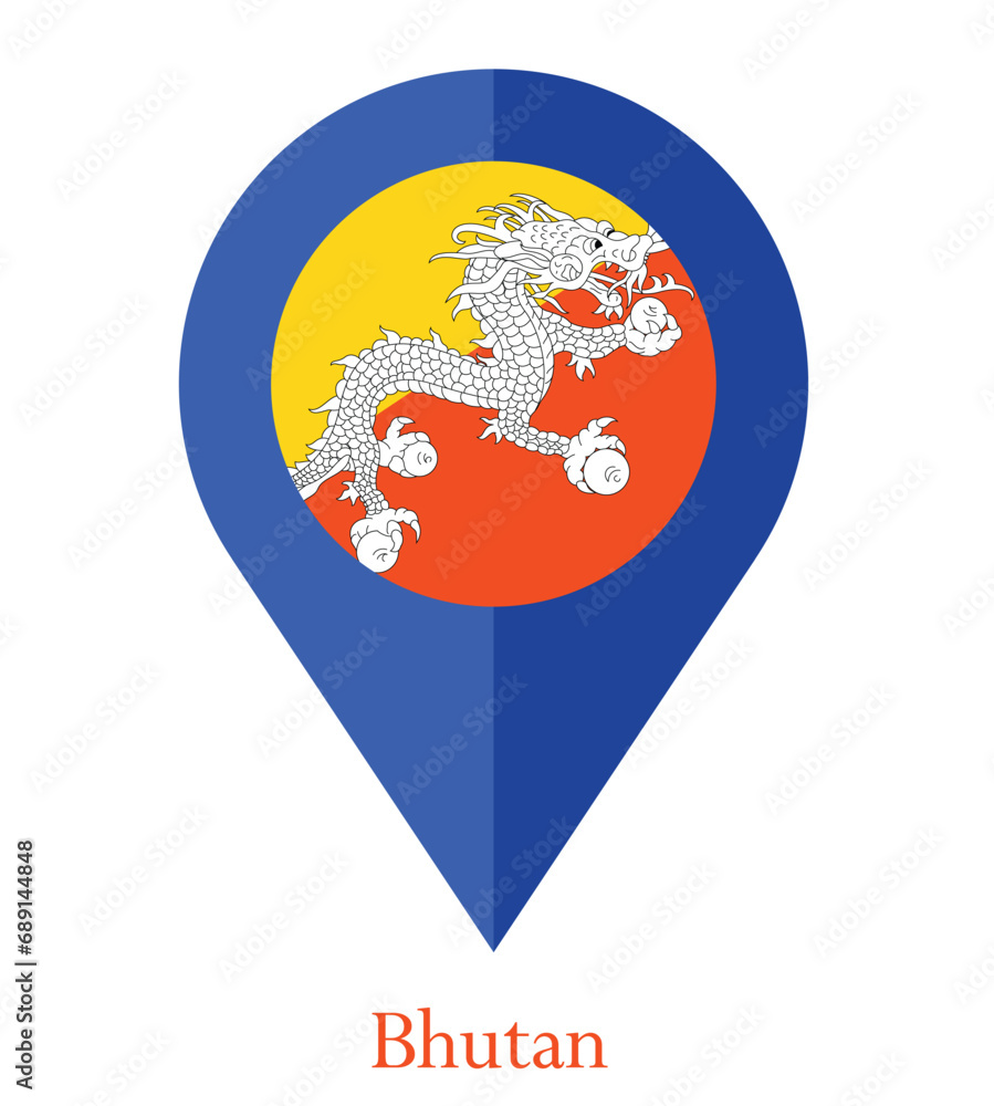 Vetor de Flag Of Bhutan, Bhutan flag vector illustration, National flag ...