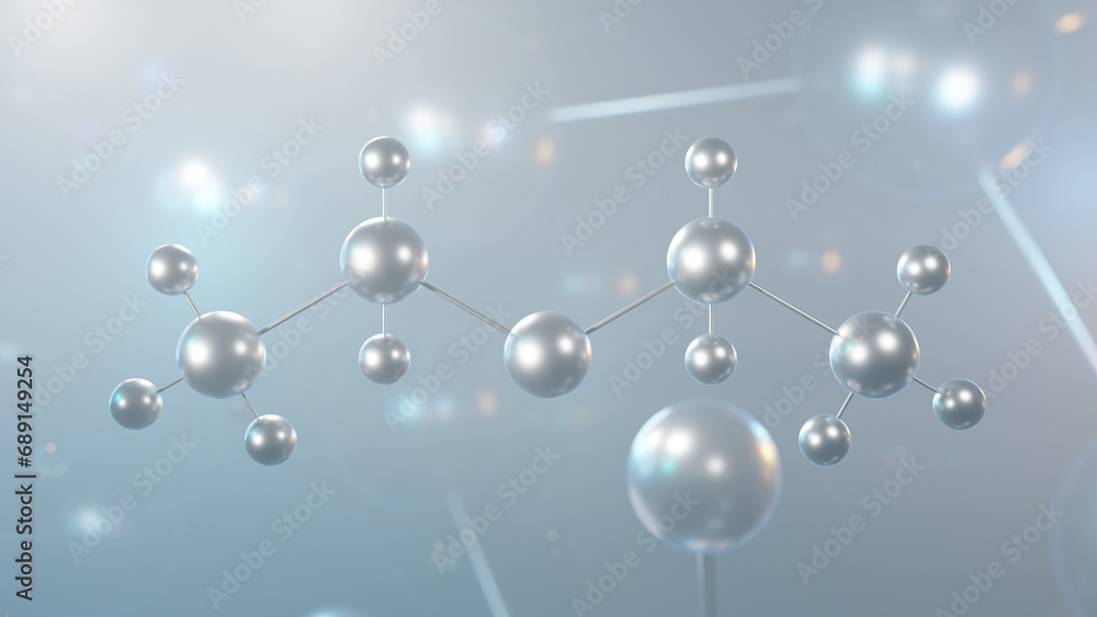 diethyl ether molecular structure, 3d model molecule, simply ether, structural chemical formula ...