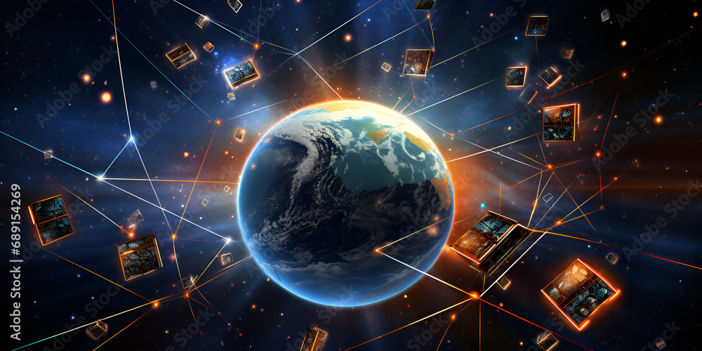 Map connecting the world: A global network illuminated with ...