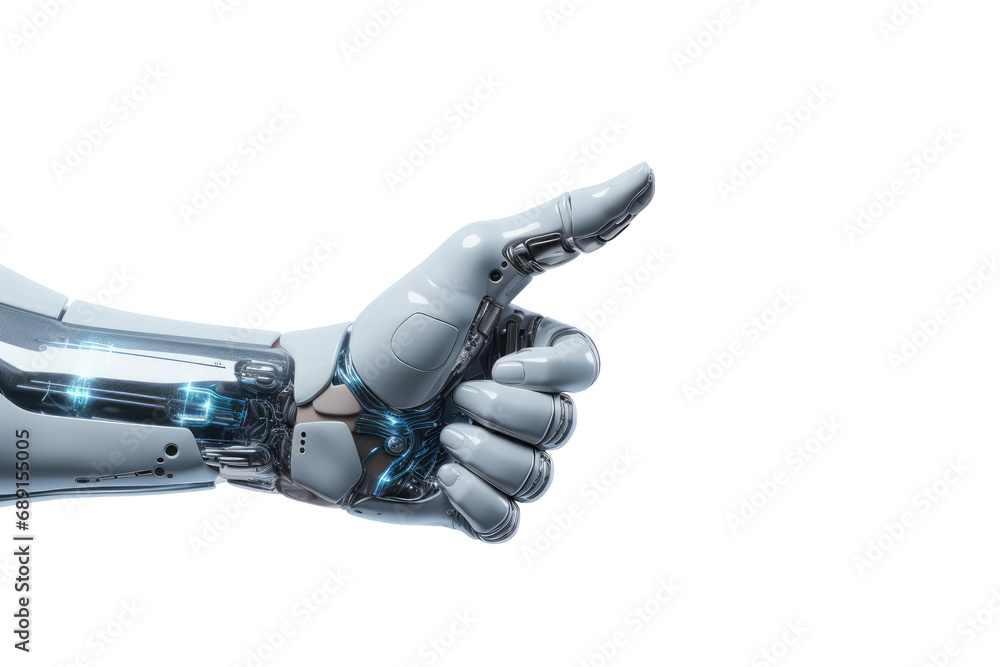 Cyborg Robotic Hand Pointing Finger, Isolated On Transparent Background ...