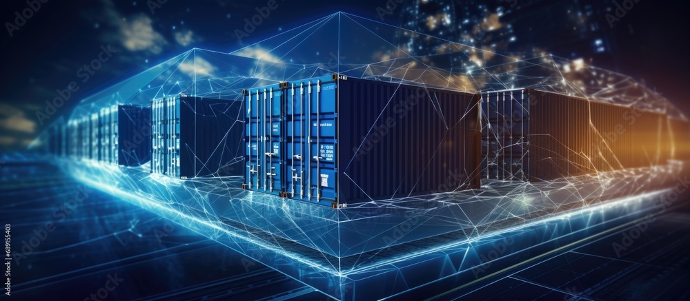 Futuristic international delivery concept for global logistics using ...