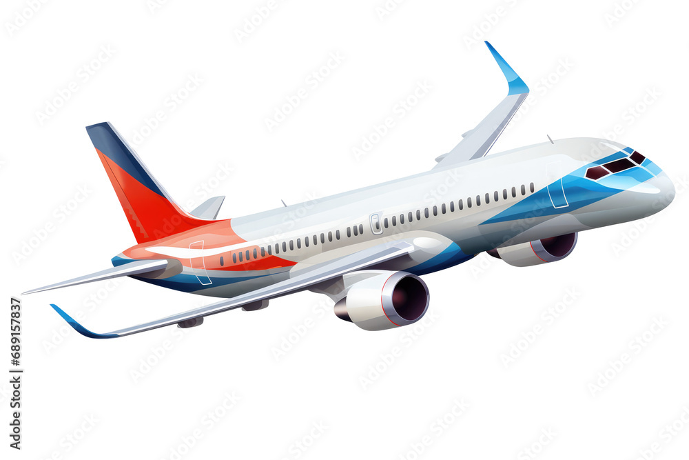 Typical Airplane Isolated On Transparent Background, Transparent White ...