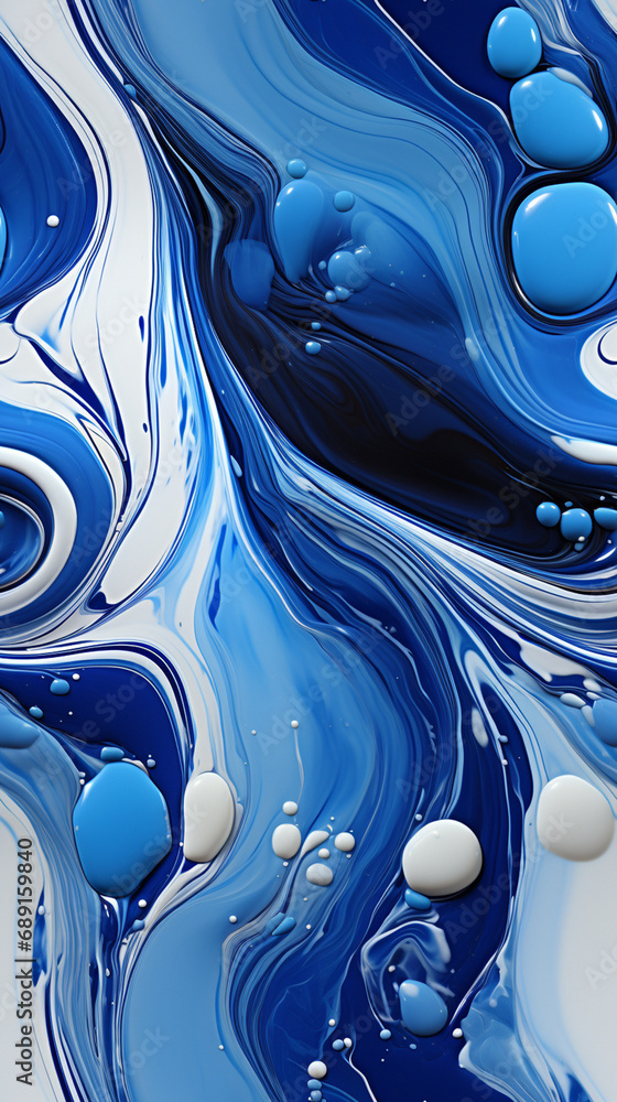 Seamless pattern of marble swirl, blue and white created with ...