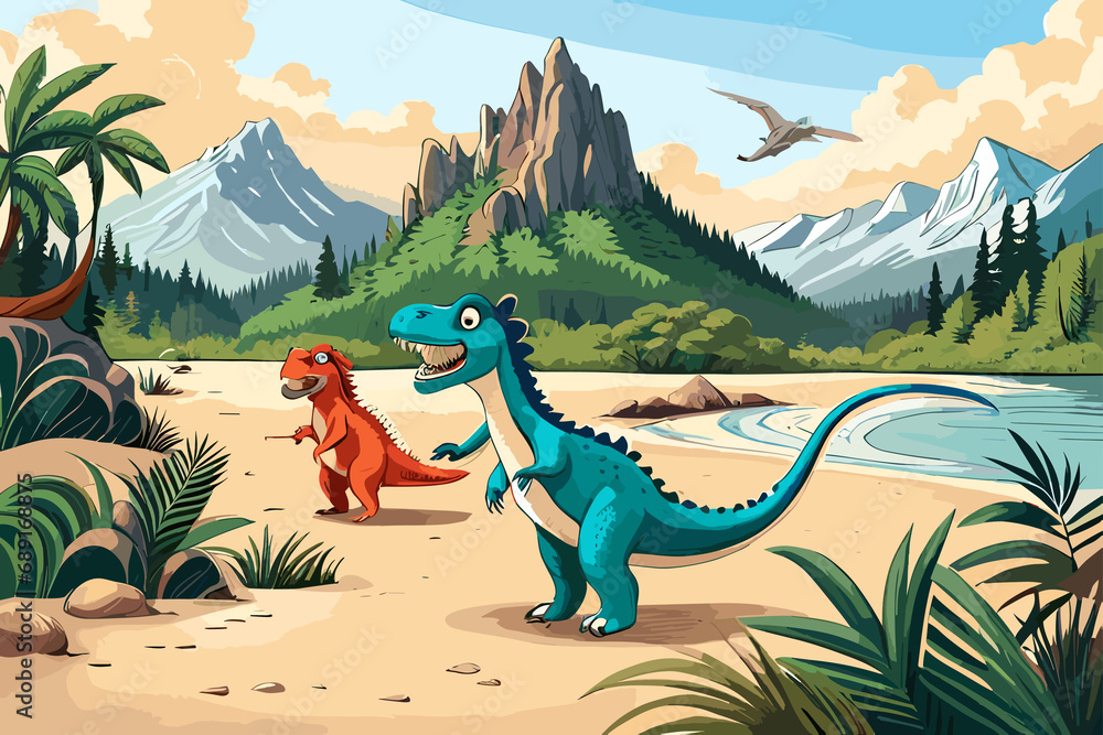 Join the Jurassic Jamboree A Cartoon Dinosaur Extravaganza Igniting ...