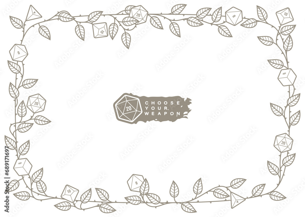 Vector diploma frame board game frame looking like a rose with thorns ...