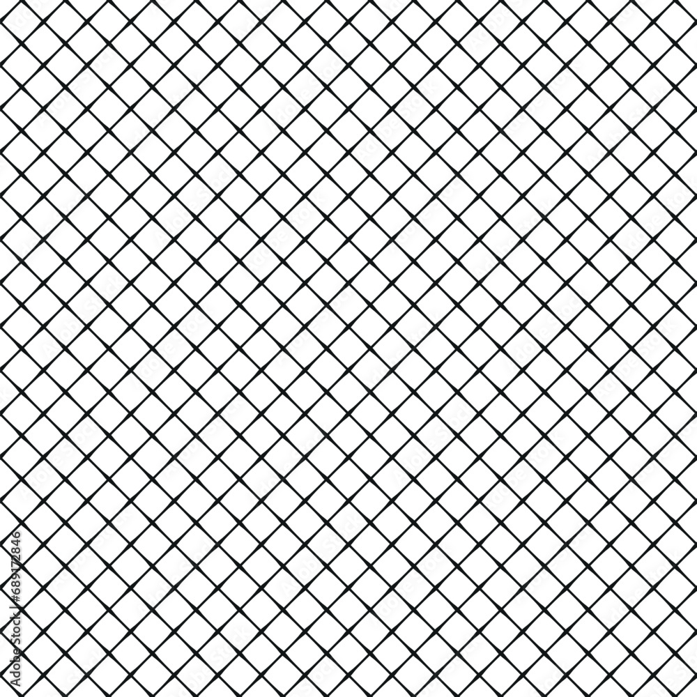 Black metal mesh on a white background. Diagonal crossed lines. Wire ...
