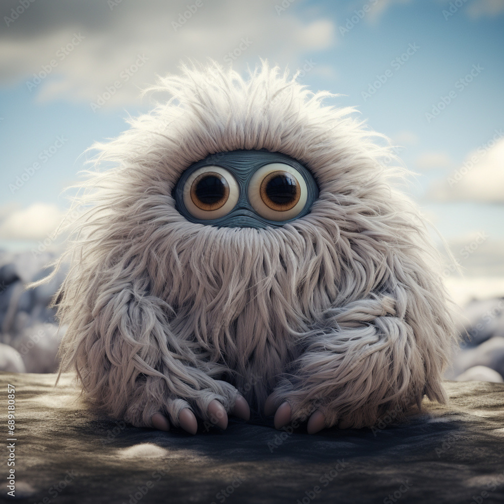 a cuddle monster that is a furry, amorphous creature with big, loving ...