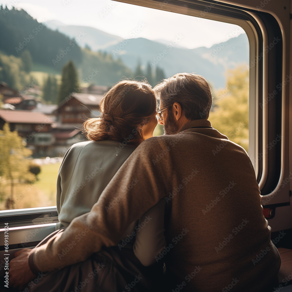 Back side view, Close up at elder couple's hand embrace around their ...