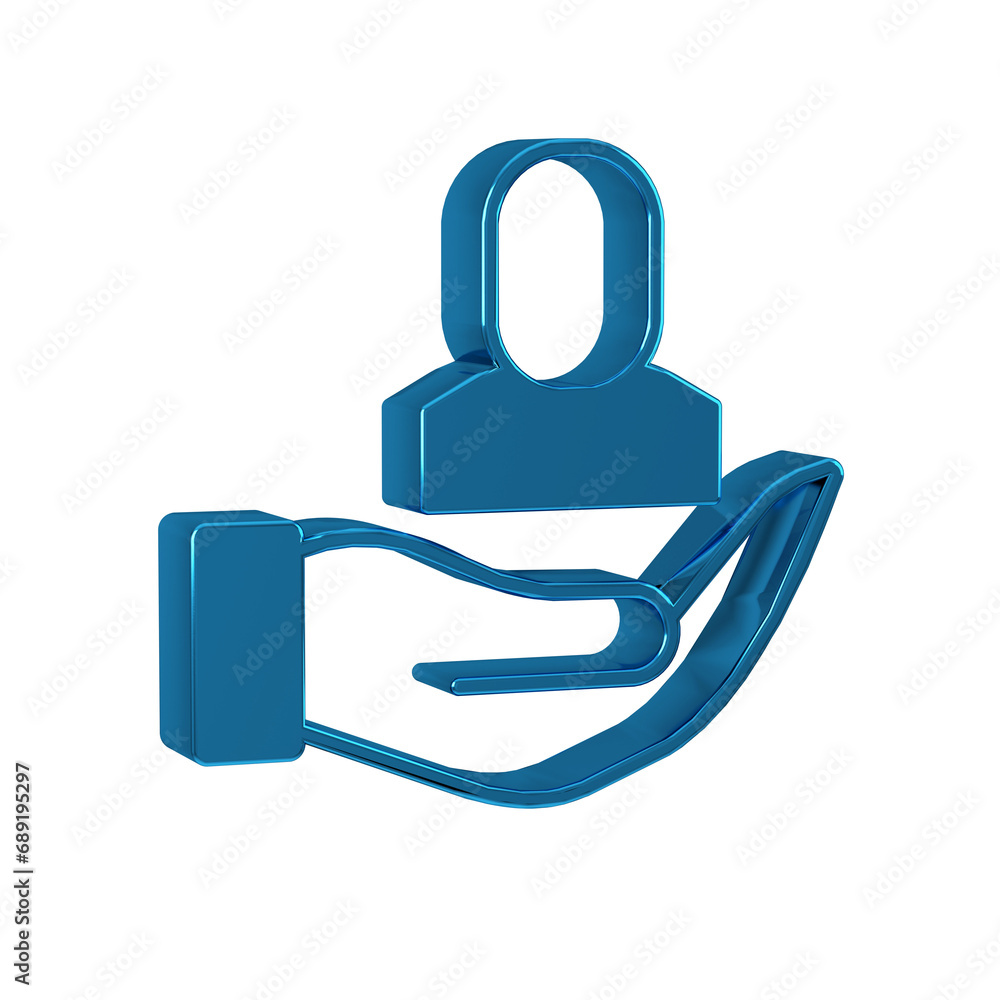 Blue Worker icon isolated on transparent background. Business avatar ...