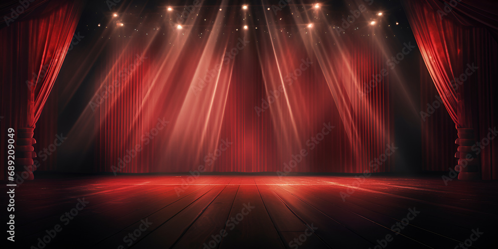 stage with spotlight ,Magic theater stage red curtains Show Spotlight ...