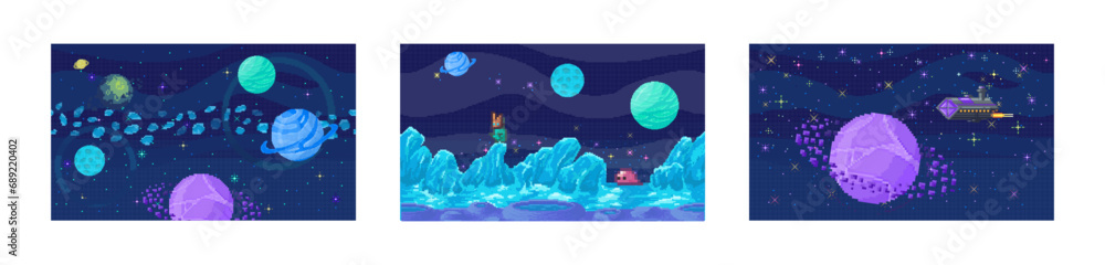 Vecteur Stock Space game. Vector illustration. Navigating through ...