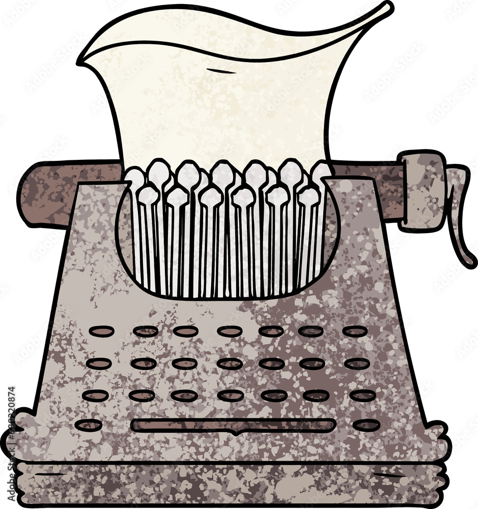 cartoon typewriter Stock Illustration | Adobe Stock